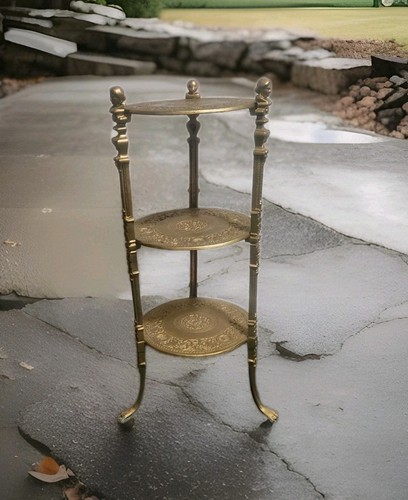 Vintage Ornate Claw Feet 3 Tier Shelf Victorian Brass Plant Stand | eBay