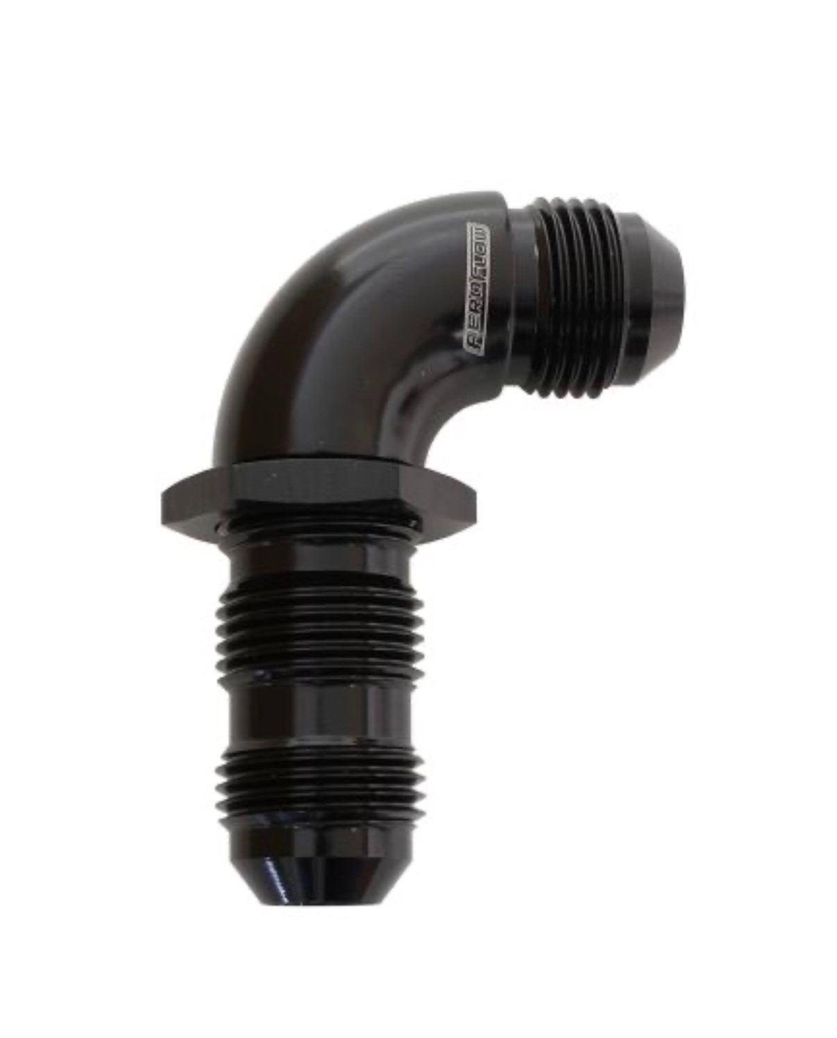Aeroflow AF533-10BLK 90° Full Flow AN Bulkhead -10AN - Black Finish ...
