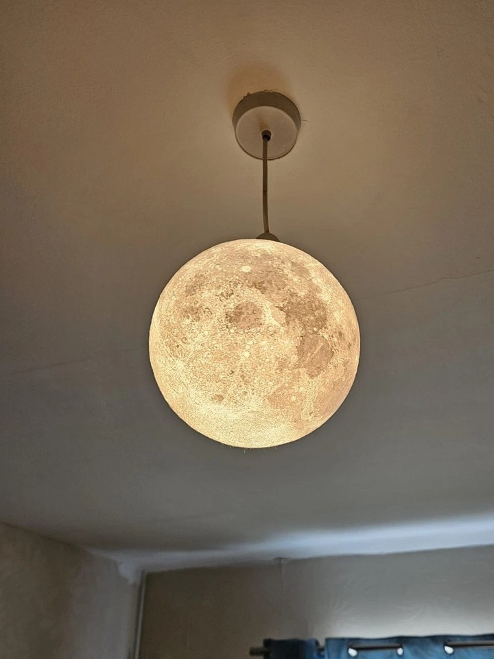 3D White Moon Ceiling Light Shade | eBay UK
