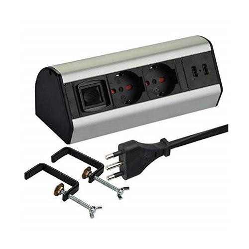 Desk Power Strip 2 Schuko + 10/16A, 2 USB 2.4A, Mounting Supports | eBay