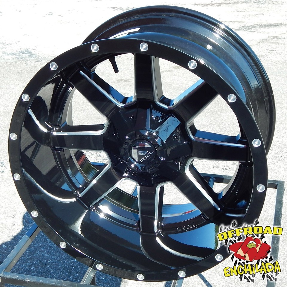 One (1) 20x12" -44mm 6x5.5 6x135 Black Fuel D610 Maverick Wheel Rim ...