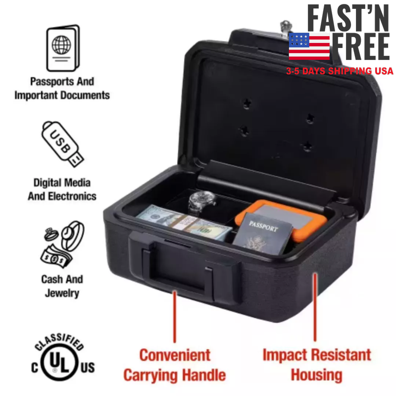 Sentry Fire Chest Fireproof Lock Box Hidden Money Cash Document Media ...