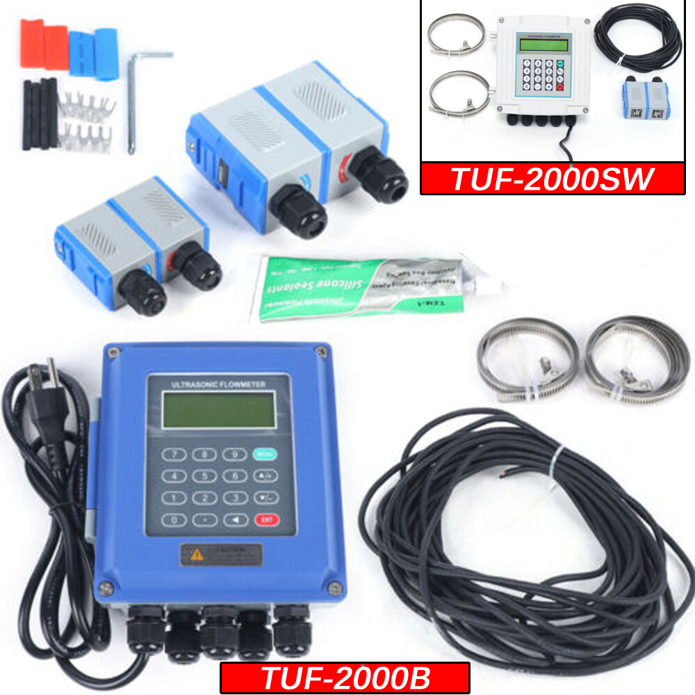 TUF-2000B /2000SW Ultrasonic Flow Meter Liquid Flowmeter + TS-2 TM-1 ...