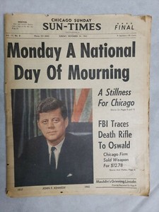 November 24, 1963 Chicago Sunday Sun-Times John F Kennedy Full Paper | eBay