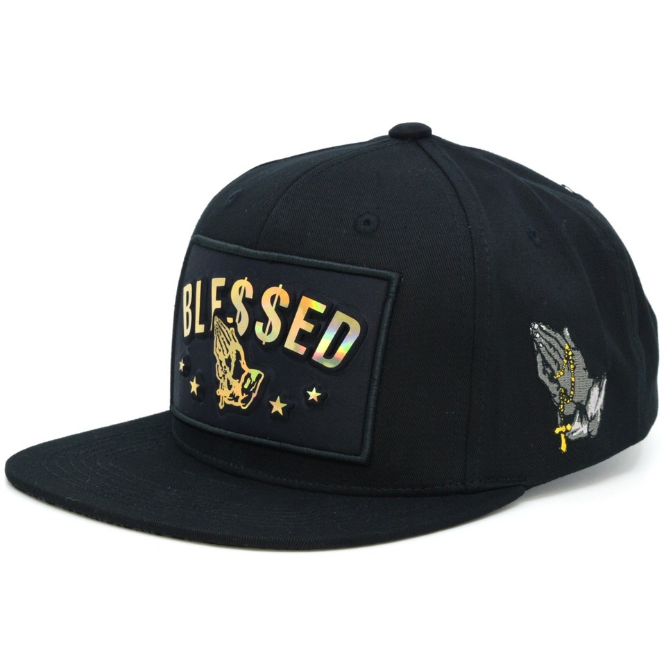 Blessed Golden Praying Hands Leader New TL Embroidery Snapback Hat ...