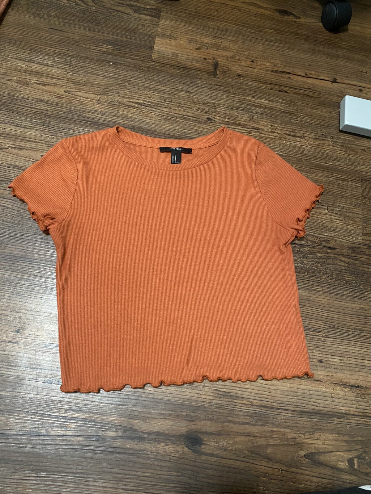 🍁Women’s 🍁Forever 21 rust orange top, size S, ribbed, Halloween, Fall ...