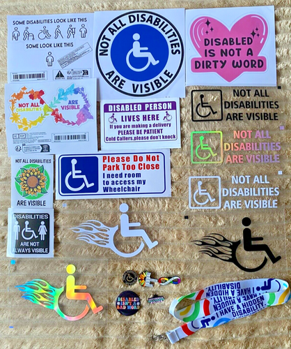 DISABLED AWARENESS STICKERS , BADGES , LANYARD , VARIOUS DESIGNS FREE ...