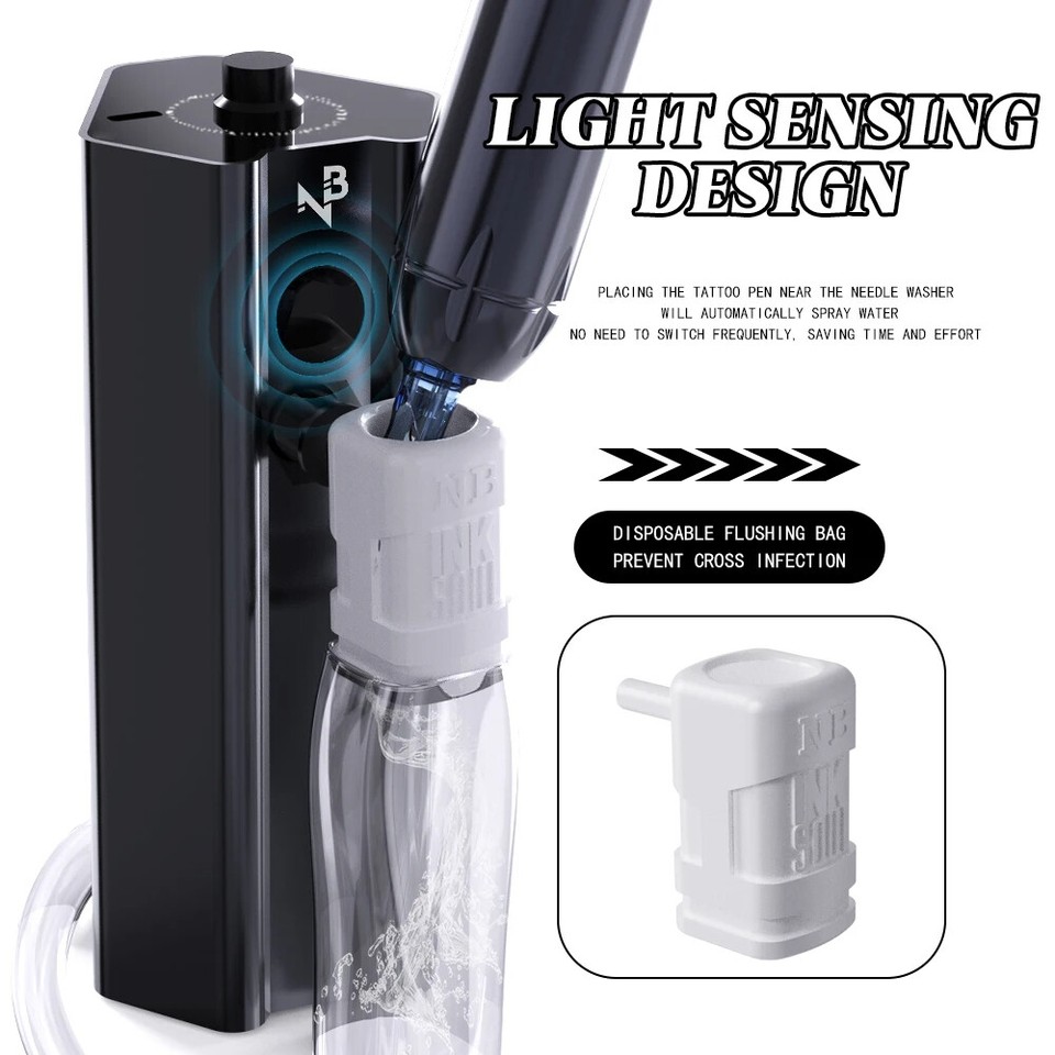 Tattoo Needle Washer Cleaner Machine Rechargeable Permanent Makeup Ink ...