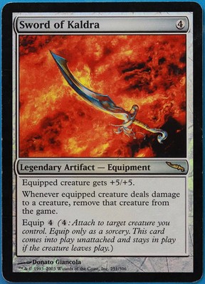 Sword of Kaldra FOIL Mirrodin HEAVILY PLD Rare MAGIC CARD (ID# 509363 ...