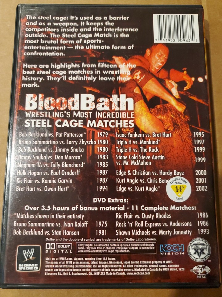 WWF/WWE BLOOD BATH: WRESTLING'S MOST INCREDIBLE STEEL CAGE MATCHES ...