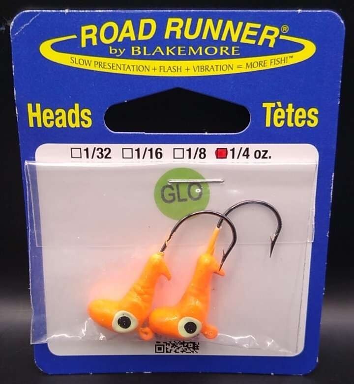 Blakemore Road Runner Jig Head 1/4 oz Orange Glo In The Dark 2CT | eBay