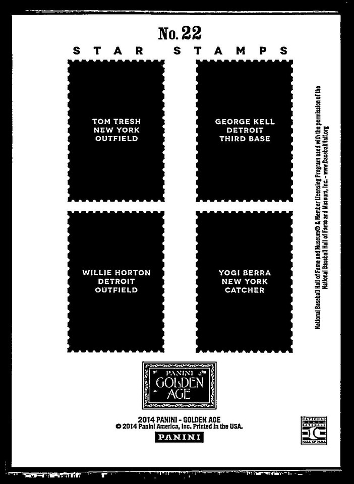 2014 Panini Golden Age #22 George Kell / Tom Tresh / Yogi Berra Star ...