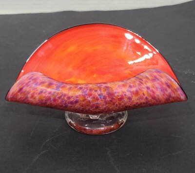 Dave Smith Blowing Sands Seattle Signed Art Glass Card Holder 3/04 Pink ...