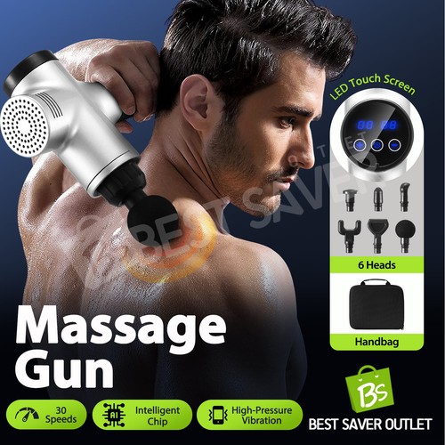 LED Massage Gun Electric Handheld Muscle Back Neck Shoulder Leg ...