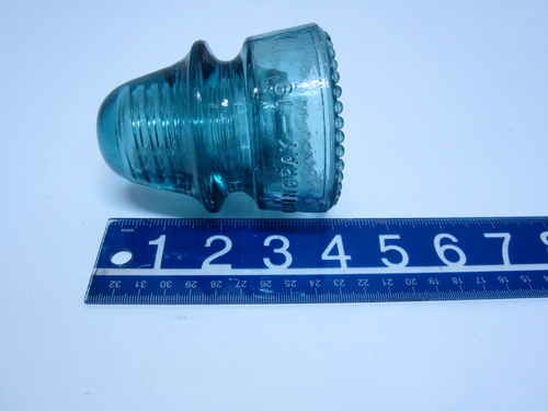 ANTIQUE 1900s HEMINGRAY # 19 NEW HEMI BLUE SCREW ON GLASS INSULATOR #WC ...