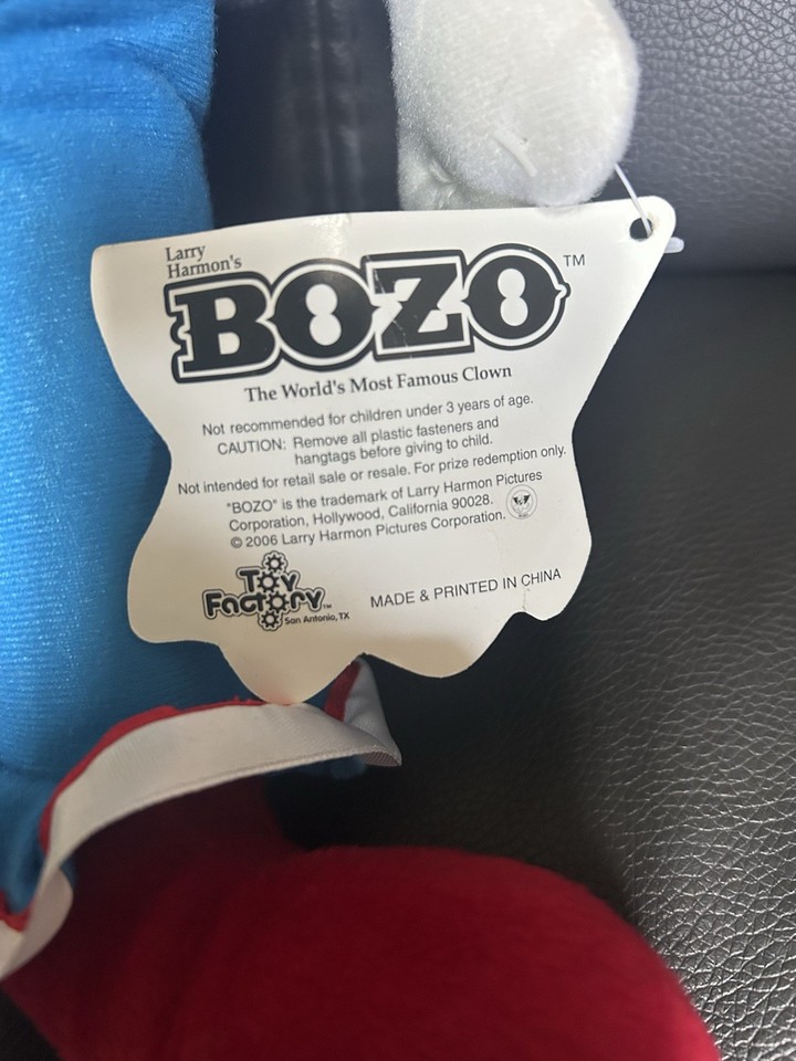 Bozo The Clown Plush Toy Factory New With Tag | eBay