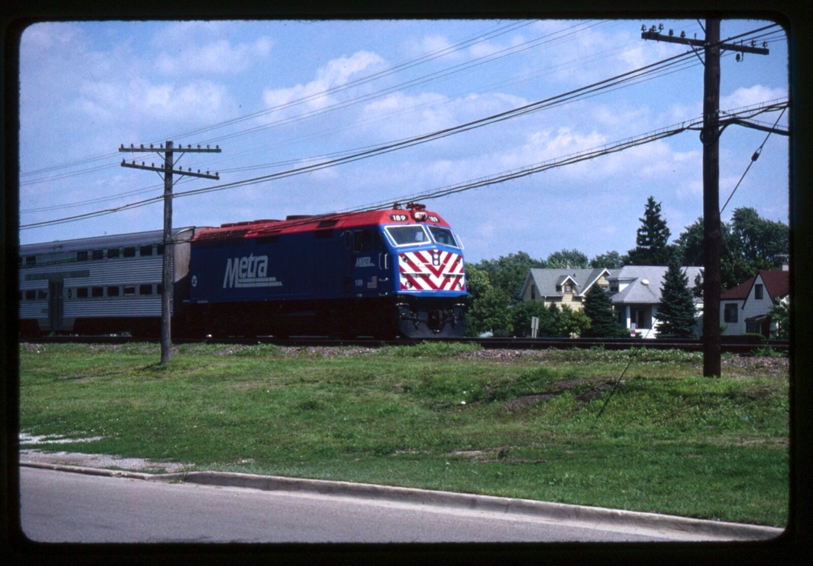 Railroad Slide - Chicago Metra #189 Locomotive 1992 Brookfield IL ...
