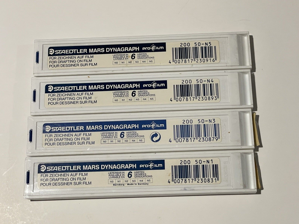 Staedtler Mars Dynagraph Pro-Film LOT 4 Units 1 of Each 200 50-N1 N3 N4 ...