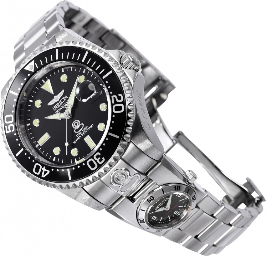 Invicta Pro Diver Men's Dual Time Automatic Quartz Silver Tone Steel ...