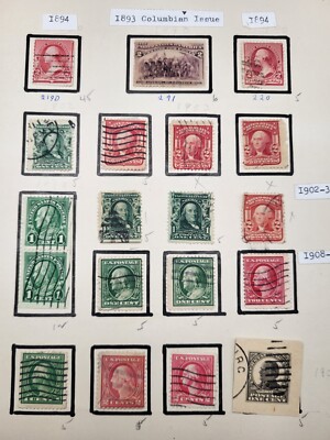 Old 1893-1936 US Postage Stamps Errors Offset Stamp Collection Book ...