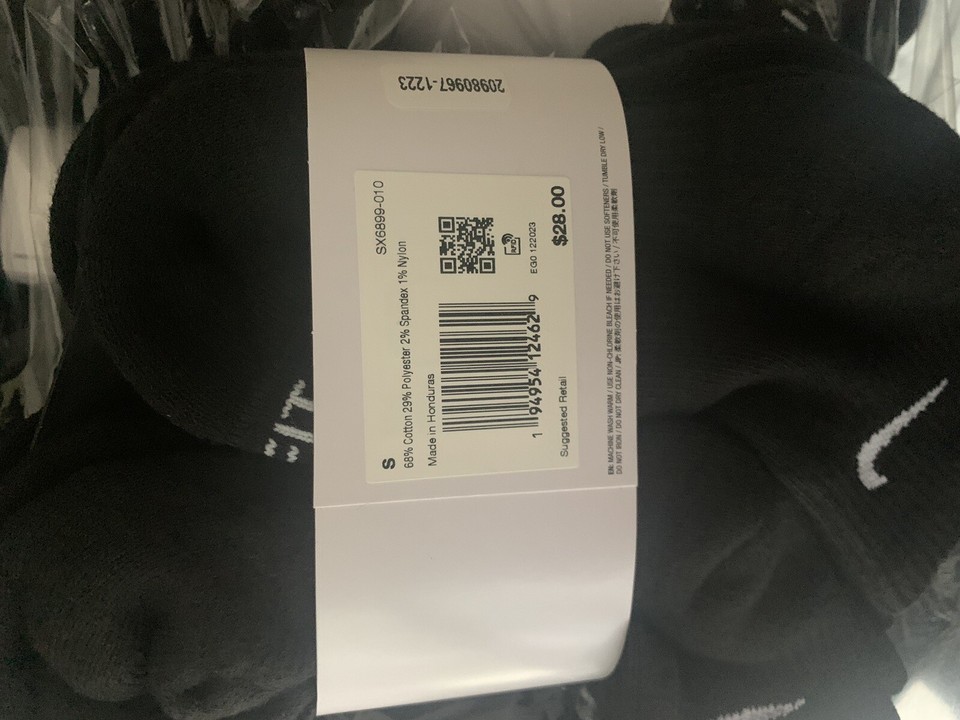 Nike SX6899-010 Everyday Plus Cushioned Ankle Socks 6 Pairs - Black | eBay