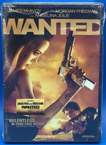 WANTED DVD 2008 Morgan Freeman Angelina Jolie James McAvoy NEW Fast ...
