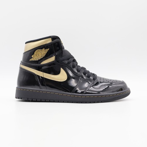 555088-032 Nike Air Jordan 1 Retro High OG Black Metallic Gold Patent ...