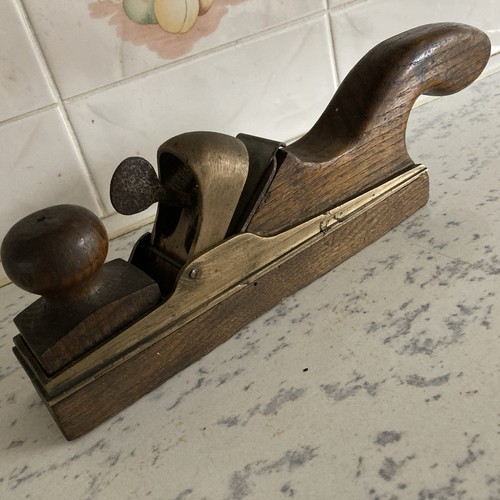 Antique Brass & Wood Carpenters Work Plane Requires TLC | eBay