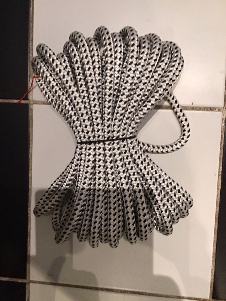 rope doublebraid polyester size 12 mm length 10.5metres sheet halyard ...