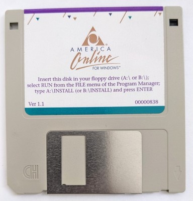 Version 1.1 America Online Collectible Floppy, Vintage AOL DISK for ...