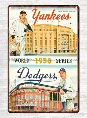 1956 World Series Programs New York Yankees Vs. Brooklyn Dodgers tin ...