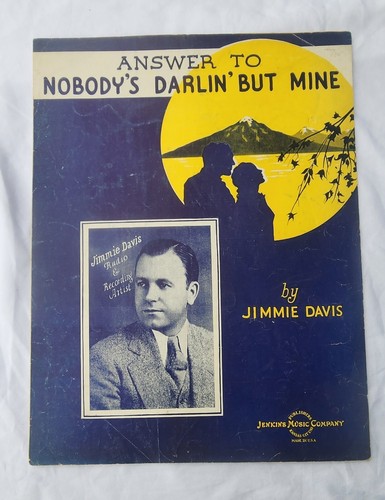 MS9011 Answer to Nobodys Darlin But Mine by Jimmie Davis Guitar Sheet ...