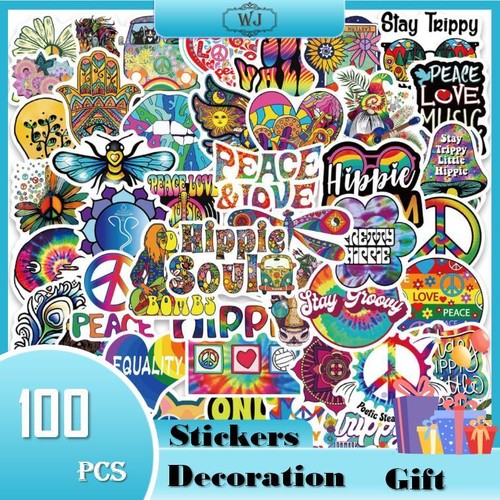 100pcs Trippy Hippie Pop Fashion Vinyl Decal Stickers Laptop Waterproof ...