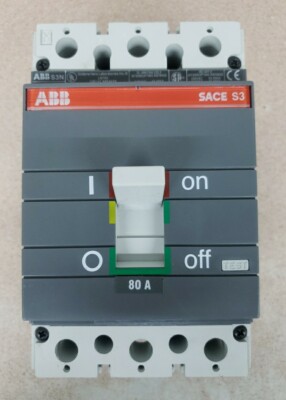 1- ABB SACE S3 S3H MCCB 80 amp 3 Pole Circuit Breaker 80Amps | eBay