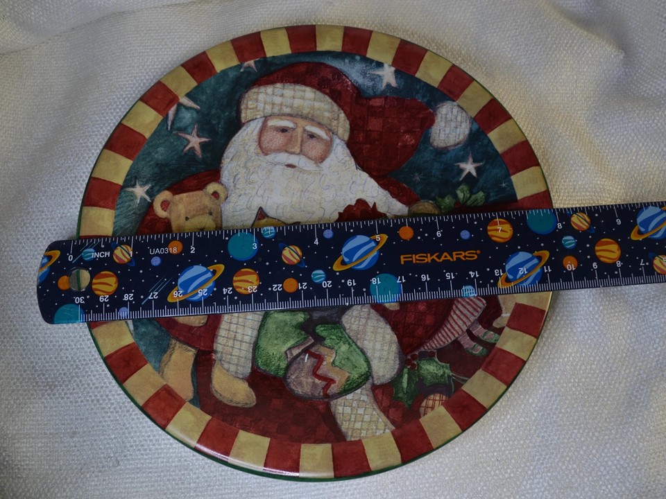 Susan Winget Certified International Folk Santa Holiday Plate | eBay
