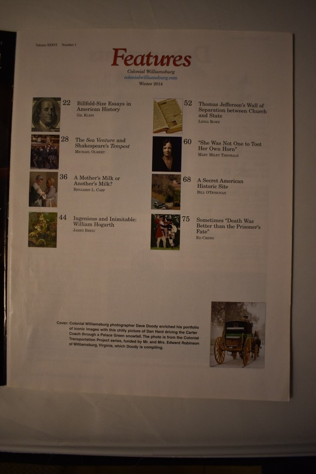 Colonial Williamsburg Magazine - 2014, Winter - Secret Historic ...