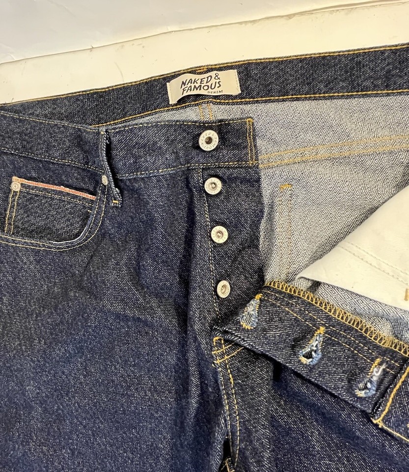 Naked & Famous Super Skinny Guy Jeans Men Sz 38 X 34 Dobby Diamond ...