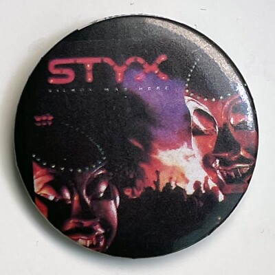 RARE Vintage 1983 STYX Kilroy Was Here licensed button pin badge Dennis ...
