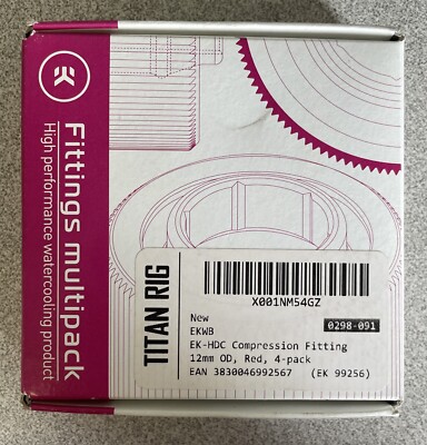 Titan Rig EK-HDC Compression Fitting EKWB 12mm OD Red 4-Pack | eBay
