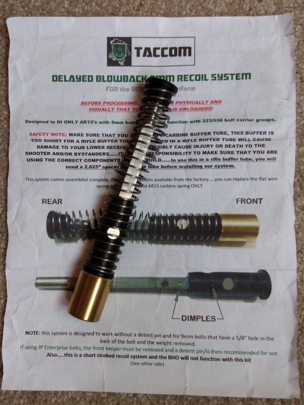 WTS: MBX Recoil Reduction Buffer System | TACCOM Delayed Blowback ...