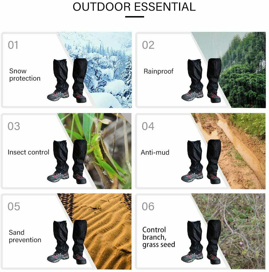 Snowproof Waterproof Climbing Hiking Snow Ski Gaiters Leg Cover Boot ...
