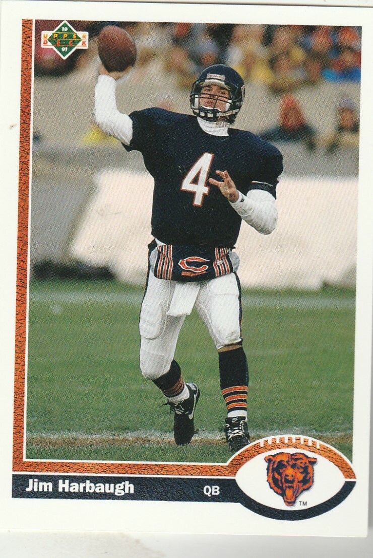 FREE SHIPPING-MINT-1991 Upper Deck #322 Jim Harbaugh Bears PLUS BONUS ...
