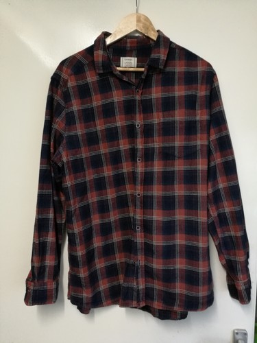 George Asda mens shirt long sleeveblue red check chest pocket size ...