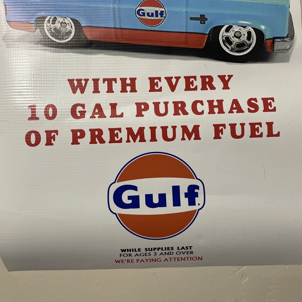 Store Gulf Gas Display Promo Banner Hot Wheels Extremely Rare Awesome ...