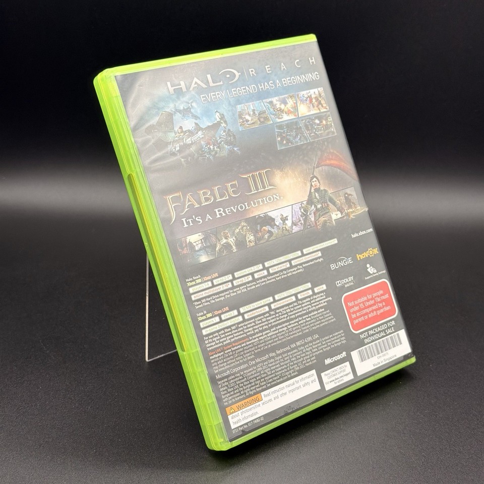 Halo Reach & Fable III 3 Double Pack Xbox 360 Game & Booklets In Great ...