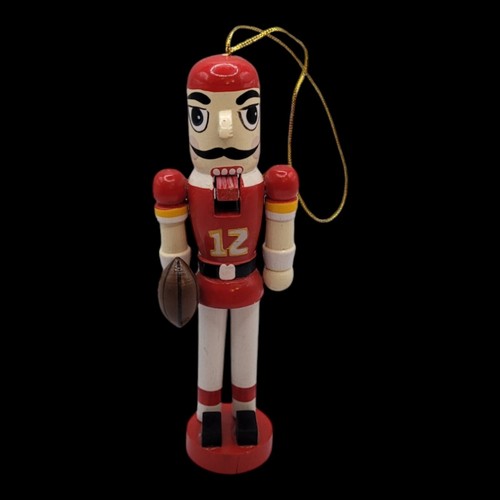 NFL Football Kansas City Chiefs Wood Mini Nutcracker Ornament 5" Free ...