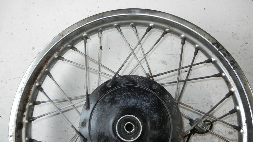 1992 SUZUKI DS80 DS 80 FRONT WHEEL RIM ASSEMBLY WITH BRAKE HUB 14X1.40 ...