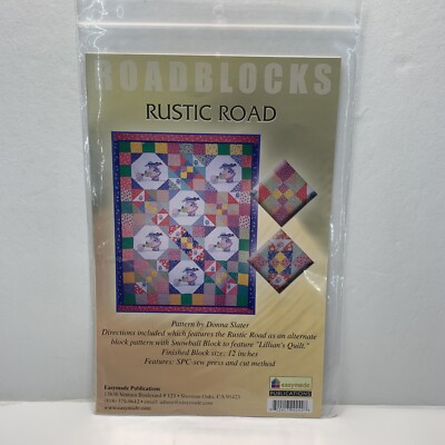 Roadblock Rustic Road Pieced Quilt Pattern Snowball Alternative | eBay