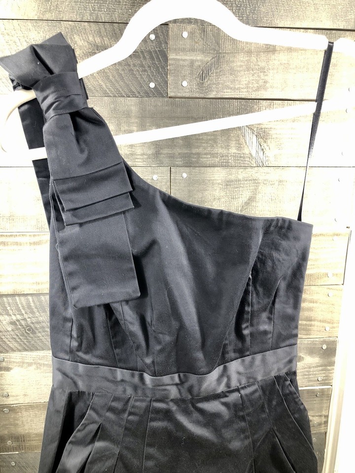 French Connection Women's Short One Shouldered Black Dress Size 0 LBD ...