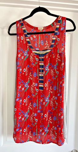 TINY by Anthropologie boho mixed media print tunic tank XL | eBay